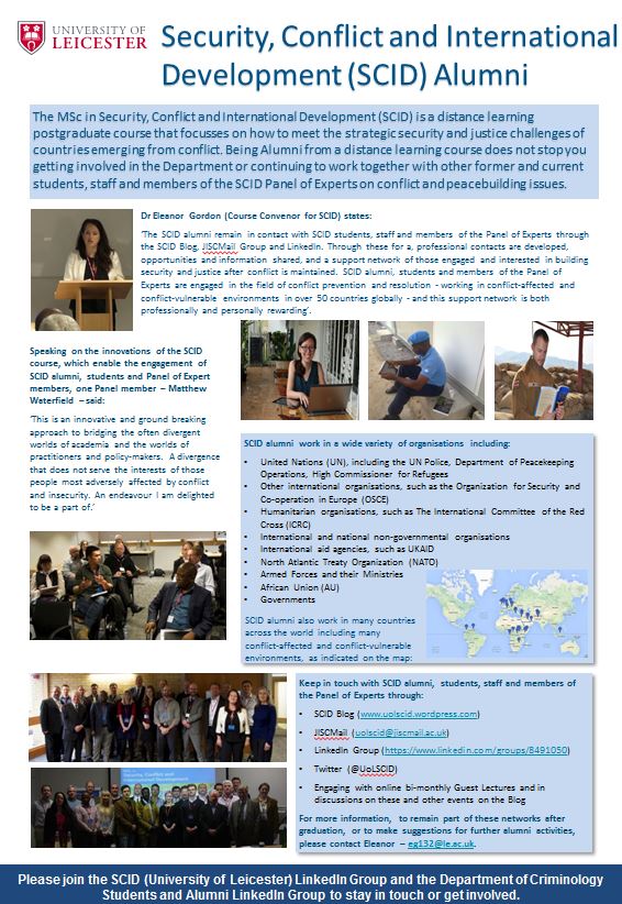 SCID Alumni | Security, Conflict and International Development (SCID)
